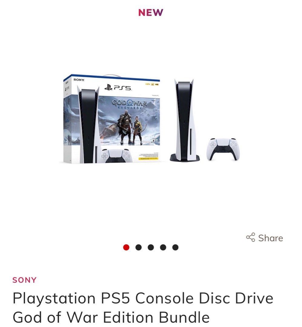 Playstation PS5 Console Disc Drive God of War Edition Bundle, Video ...