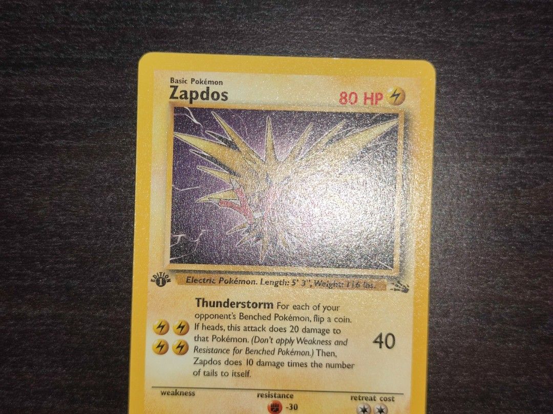 Pokemon Zapdos 30/62 Fossil First Edition, Hobbies & Toys, Toys & Games ...
