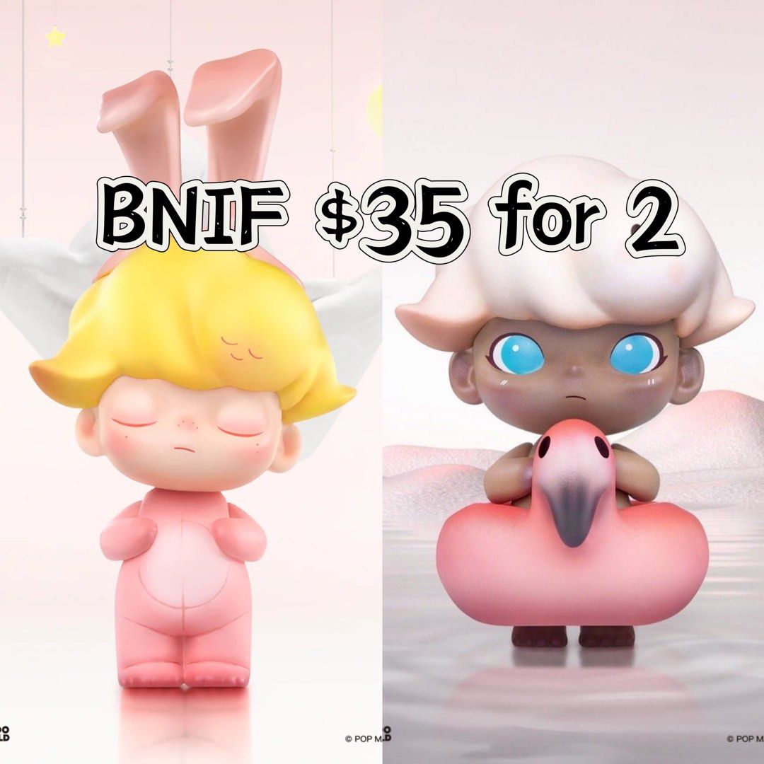 Popmart Dimoo Retro Pyjama Rabbit + Flamingo set, Hobbies & Toys, Toys ...