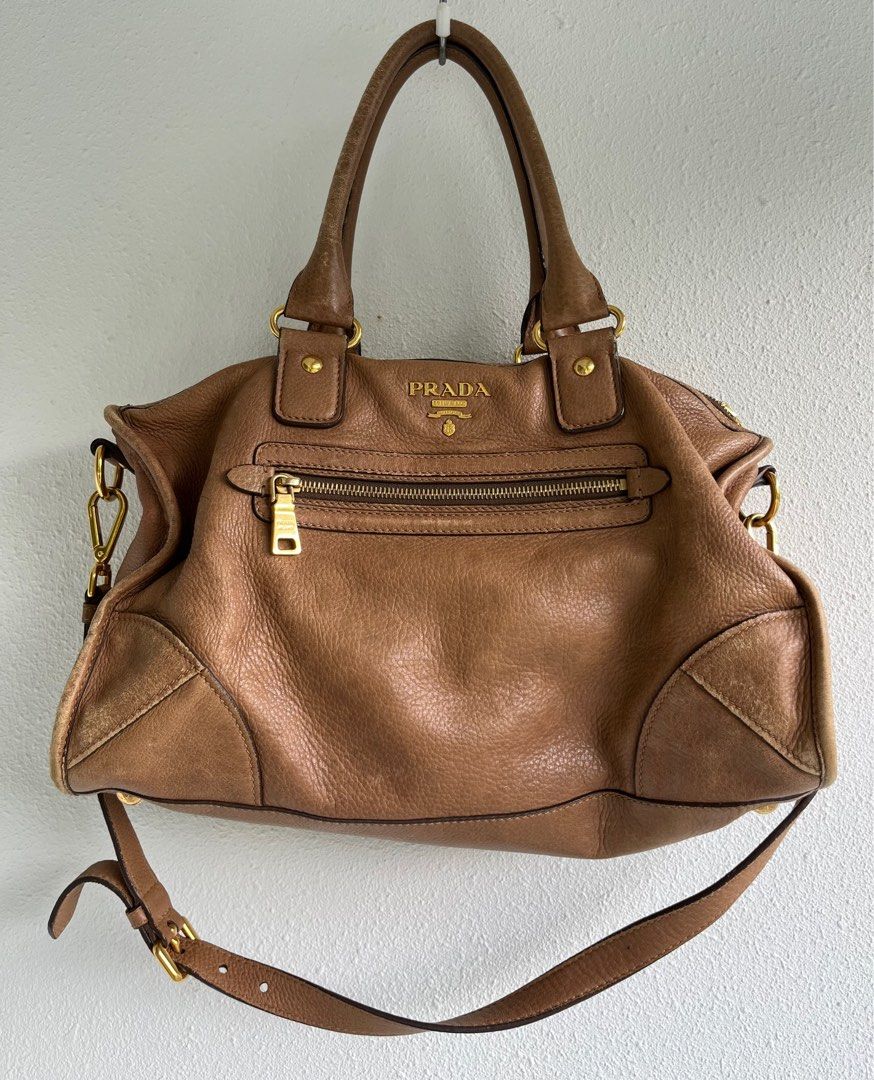 Prada Cervo Antik shoulder bag with sling, Women's Fashion, Bags ...