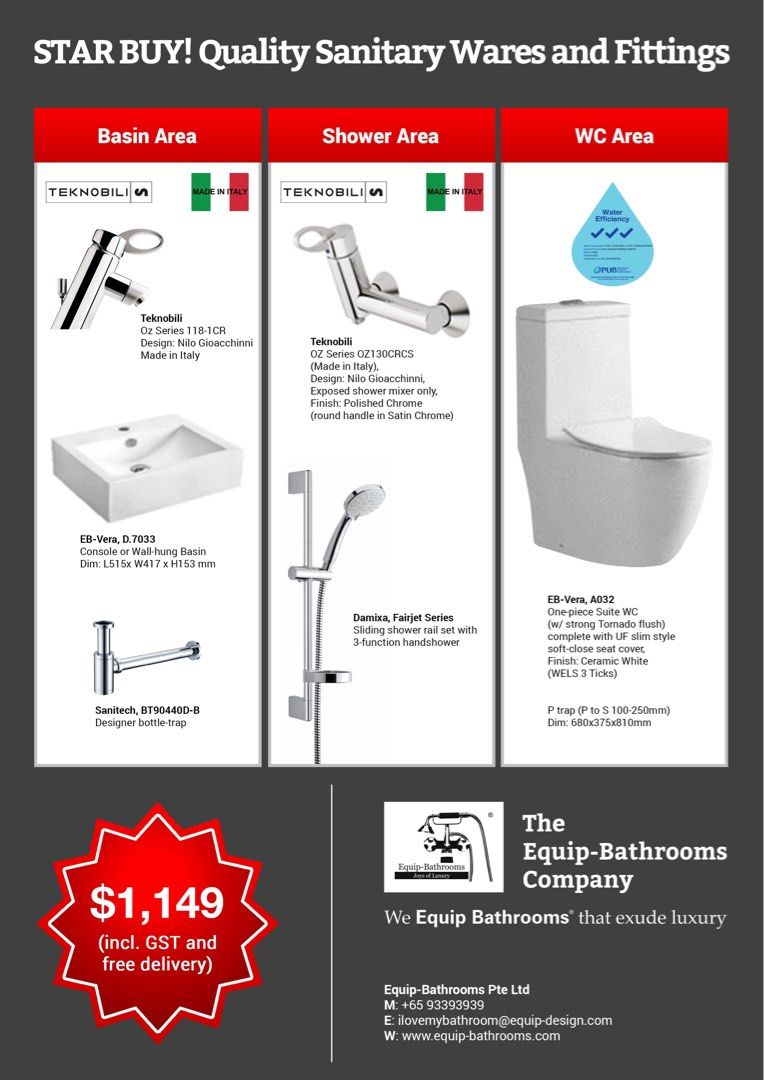 Quality Bathroom Sanitary Fittings & Wares Package, Furniture & Home ...