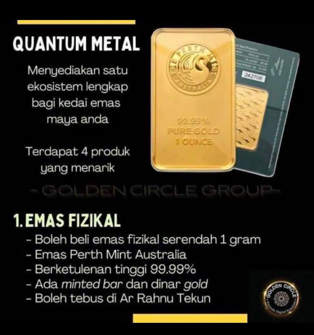 Quantum metal simpanan emas digital, Announcements on Carousell