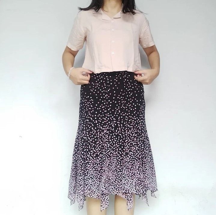 Ragello rok chiffon midi sifon on Carousell