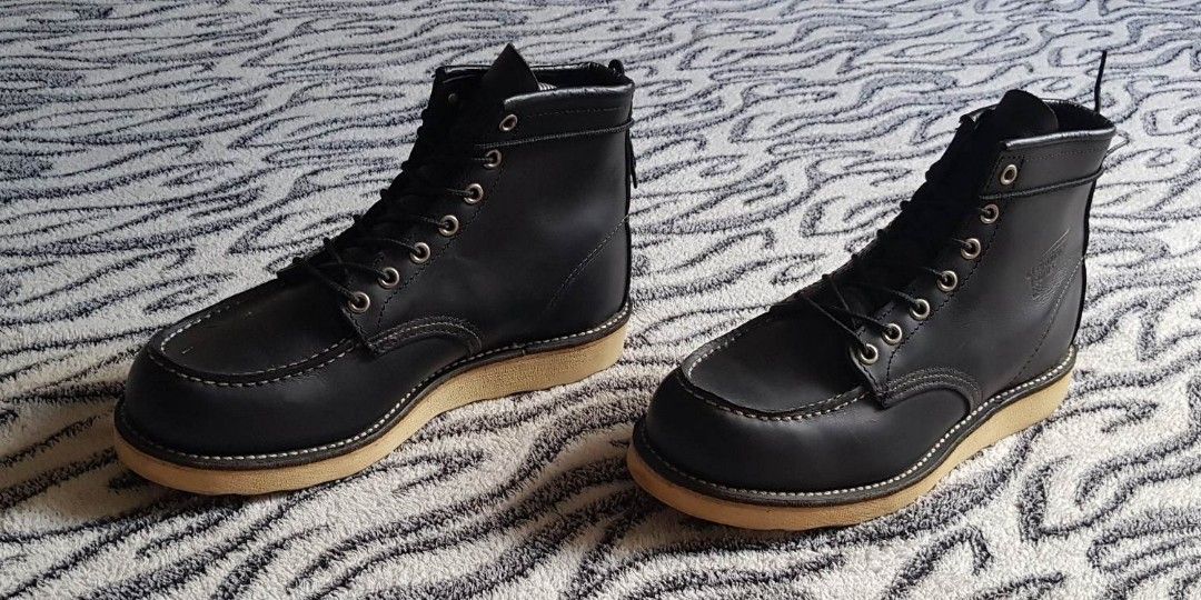 RED WING 8130 - BLACK CHROME MOC TOE BOOTS on Carousell