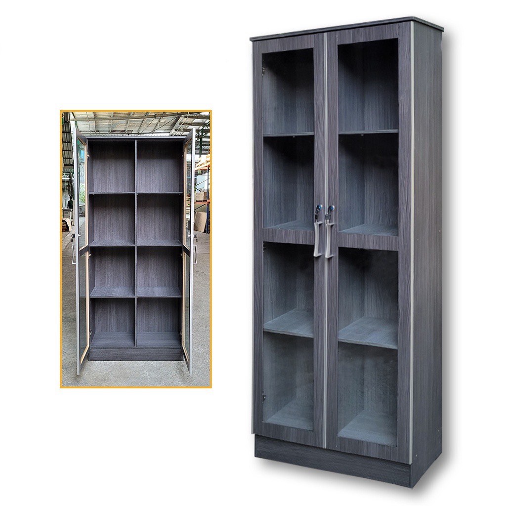 RETRO 6 Feet Glass Display Cabinet Glass Cabinet Display Rack Book Rack ...