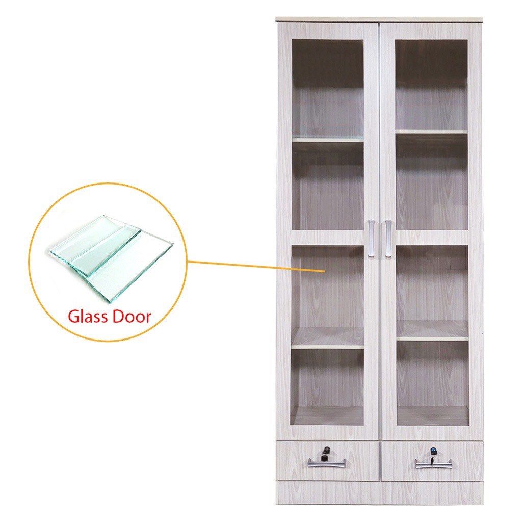 RETRO 6 Feet Glass Display Cabinet Glass Cabinet Display Rack Book Rack ...