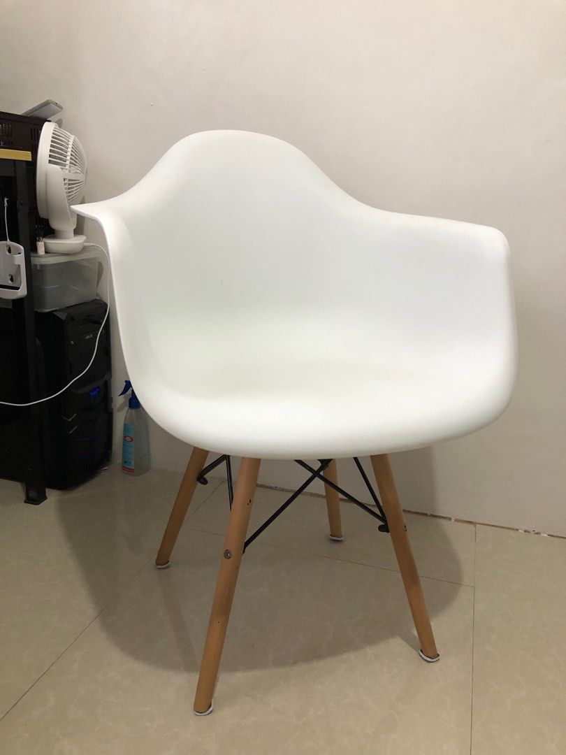 Nordic Chair with arm rest White, Furniture & Home Living, Office ...