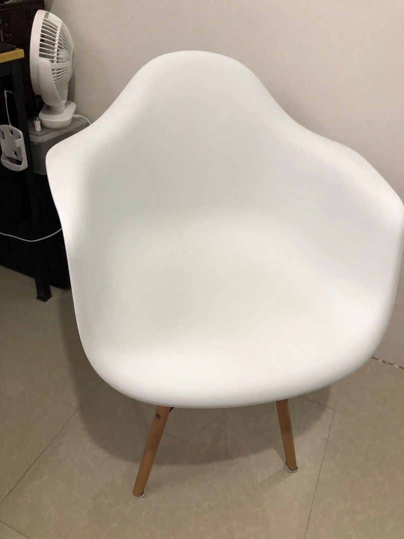 Nordic Chair with arm rest White, Furniture & Home Living, Office ...
