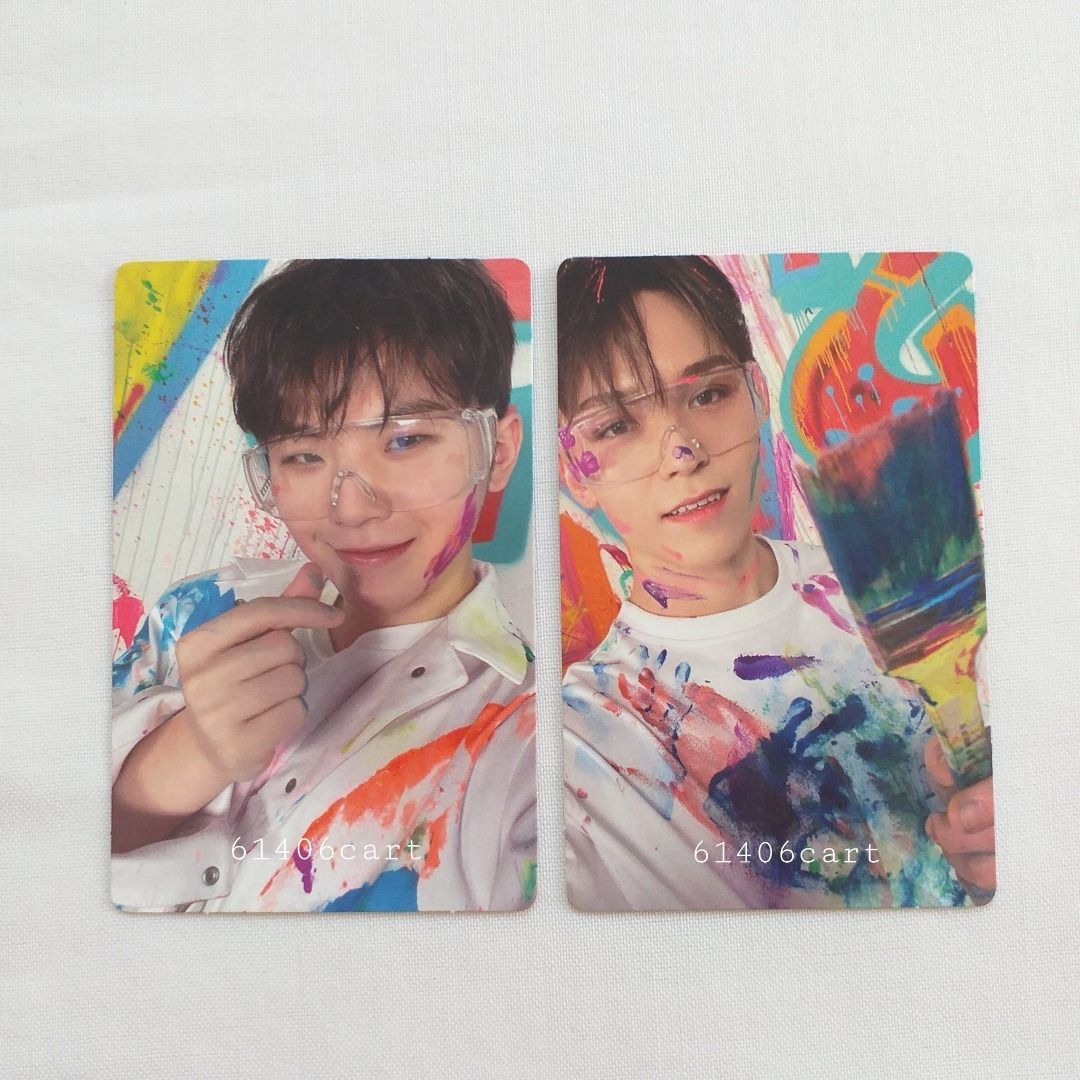 Seventeen Woozi & Vernon face the sun carat version photocards, Hobbies ...