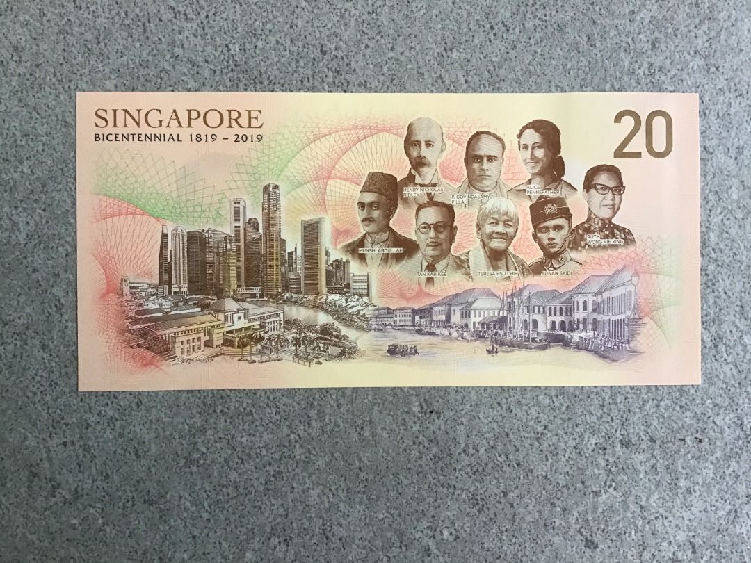 Singapore Bicentennial $20 note, Hobbies & Toys, Memorabilia & Collectibles, Currency on Carousell