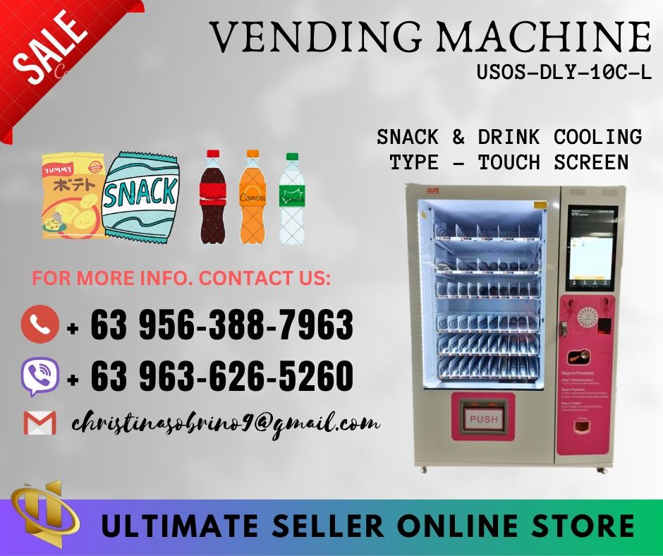 SNACK AND DRINKS VENDING MACHINE - COOLING TYPE / TOUCH SCREEN, TV ...