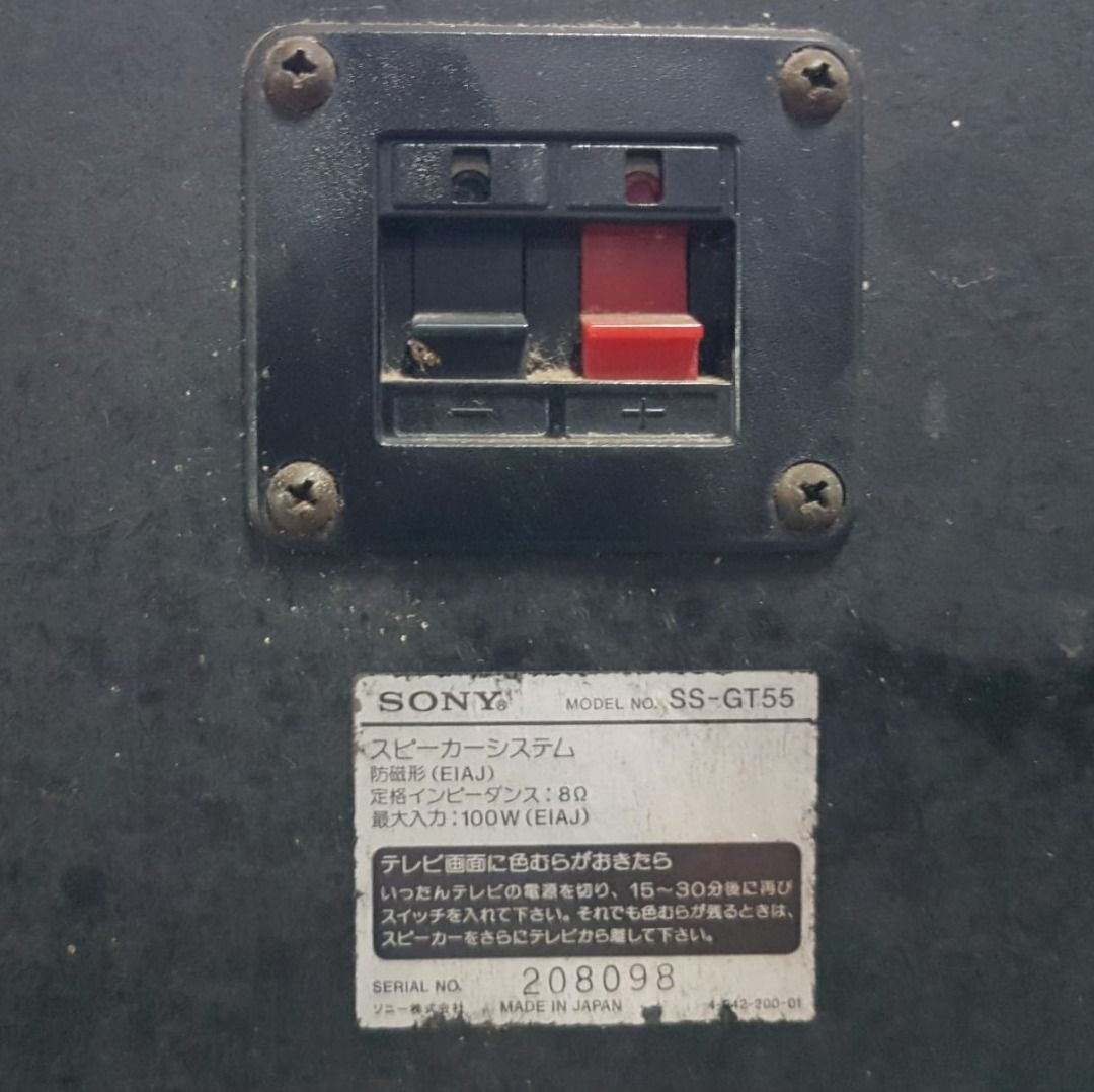 SONY Speaker System, MODEL SS- GT55, 200 Watts, Made in JAPAN, 2-Way ...