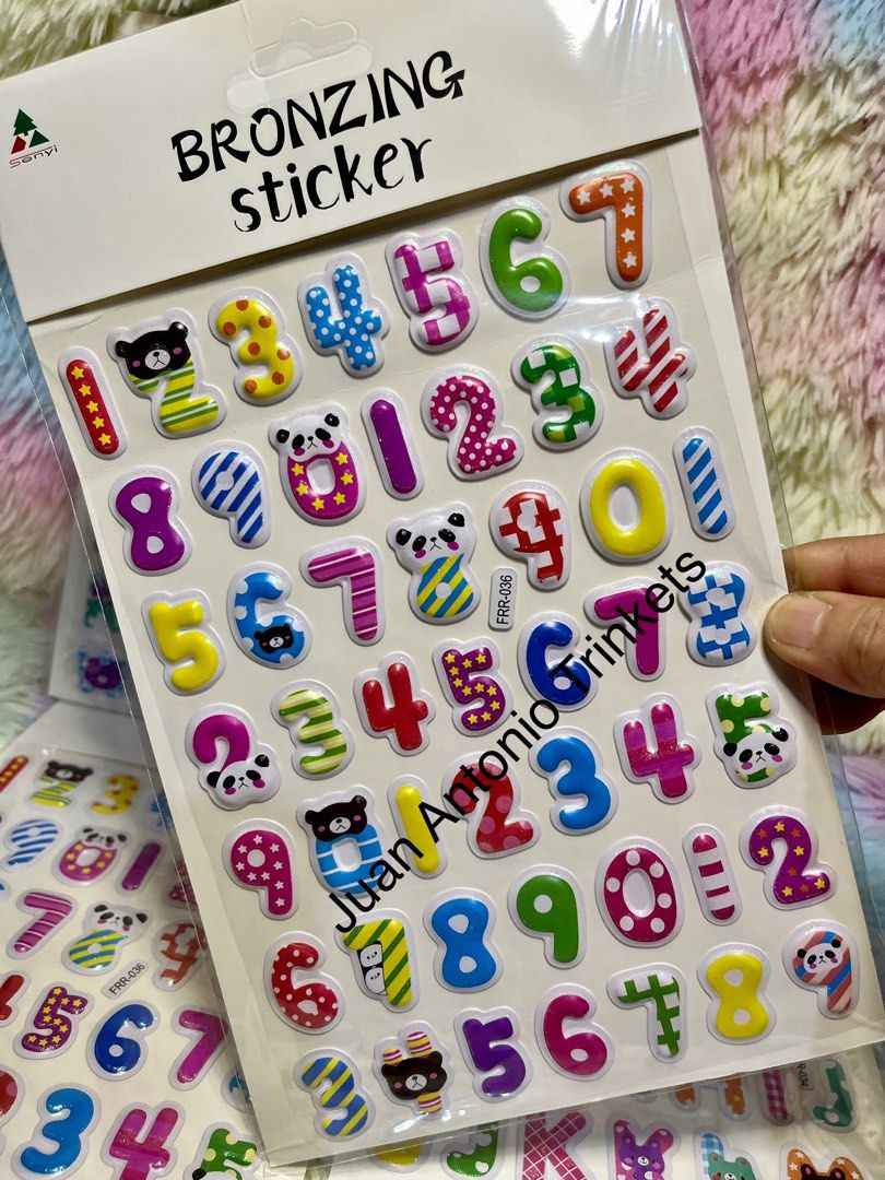 Stickers 3D Embossed Alphabet and Number, Hobbies & Toys, Stationary ...