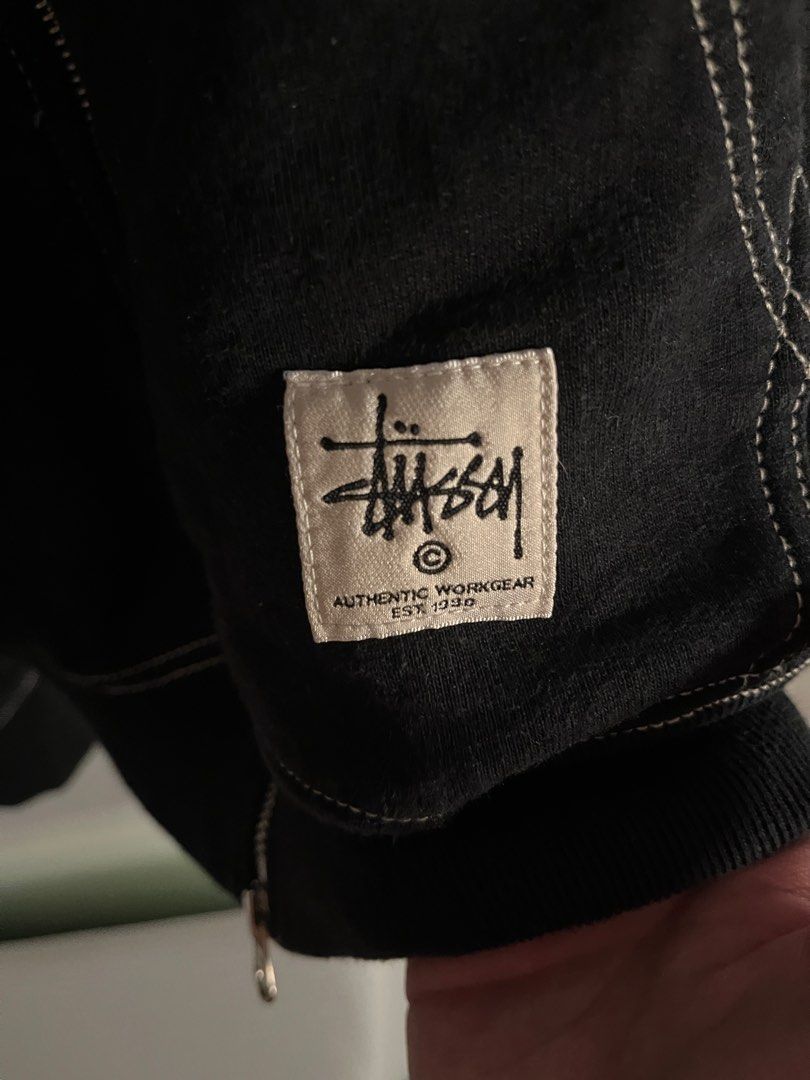 Stussy Double Face Label Zip Hoodie Size M, Men's Fashion, Coats ...