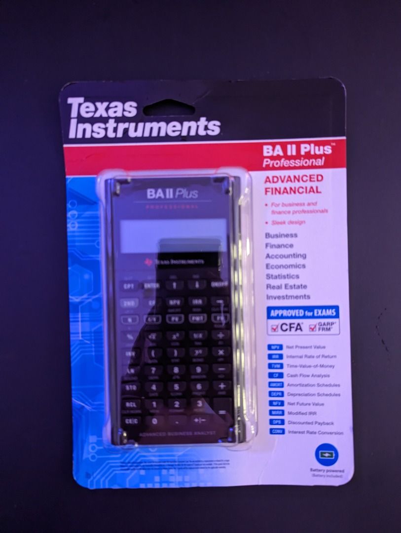 Texas Instruments BAII Plus Professional Financial Calculator (Approved ...