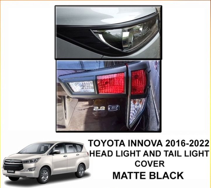 Toyota Innova 2016 to 2023 Headlight and taillight cover matte black V2 ...