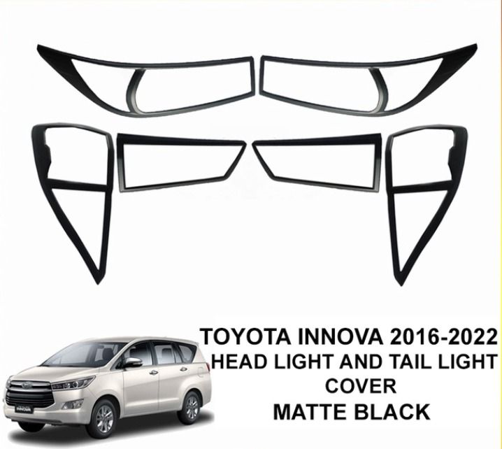 Toyota Innova 2016 to 2023 Headlight and taillight cover matte black V2 ...