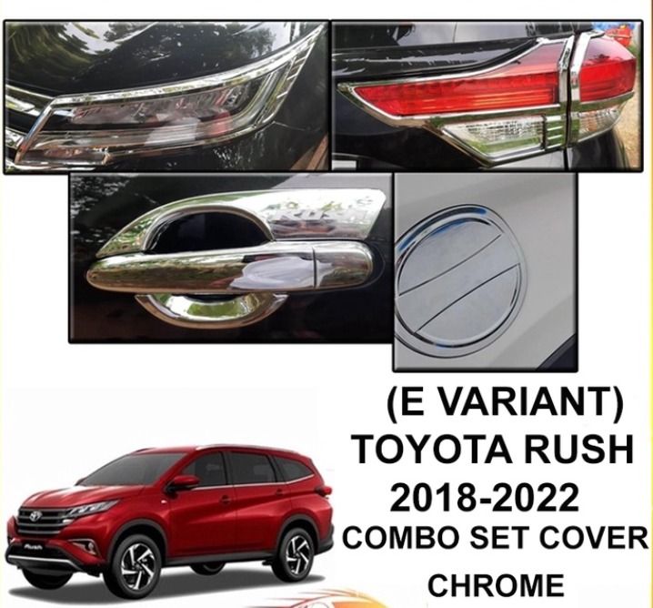 Toyota Rush 2018 to 2023 E VARIANT Garnish Combo set cover chrome, Car ...