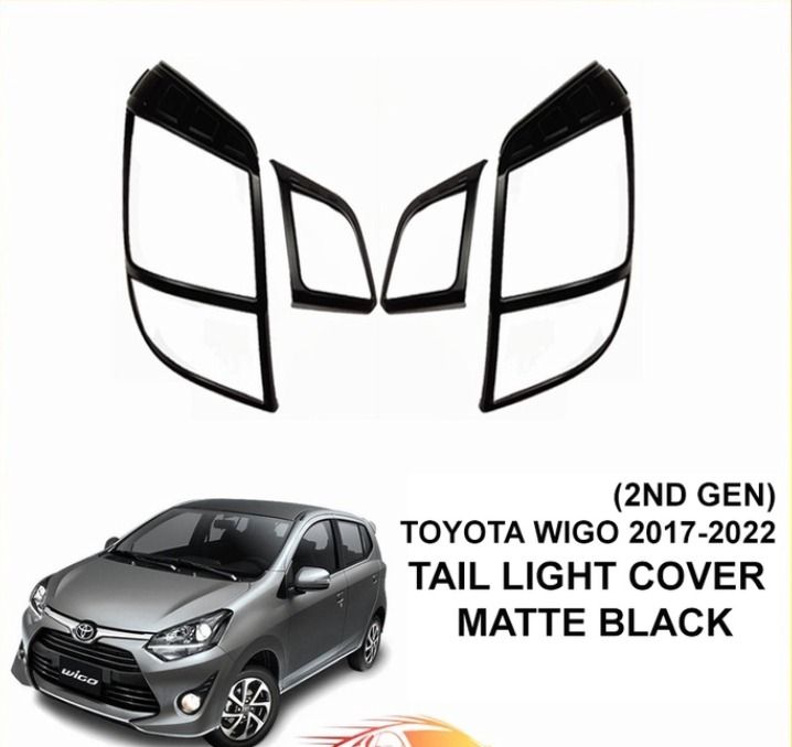 Toyota Wigo 2017 to 2023 2nd generation Taillight cover Matte Black ...