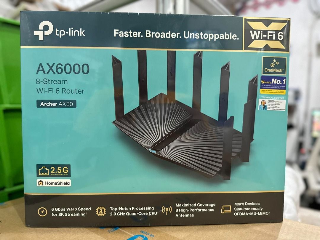 TP-LINK Archer AX80 AX6000 Dual-Band 8-Stream Gigabit Wi-Fi 6 Router, Computers & Tech, Parts ...