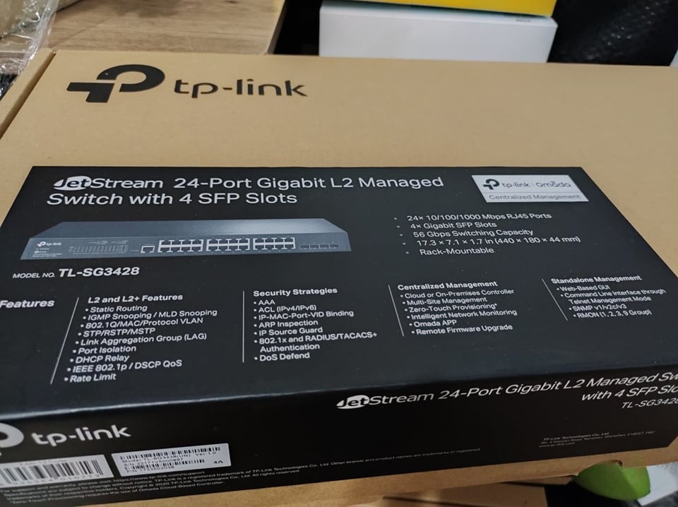 TP-LINK TL-SG3428 24-Port Gigabit L2+ Managed Switch with 4 SFP Slots ...