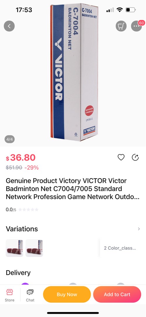 Victor Brand badminton net Brand New, Sports Equipment, Sports & Games ...
