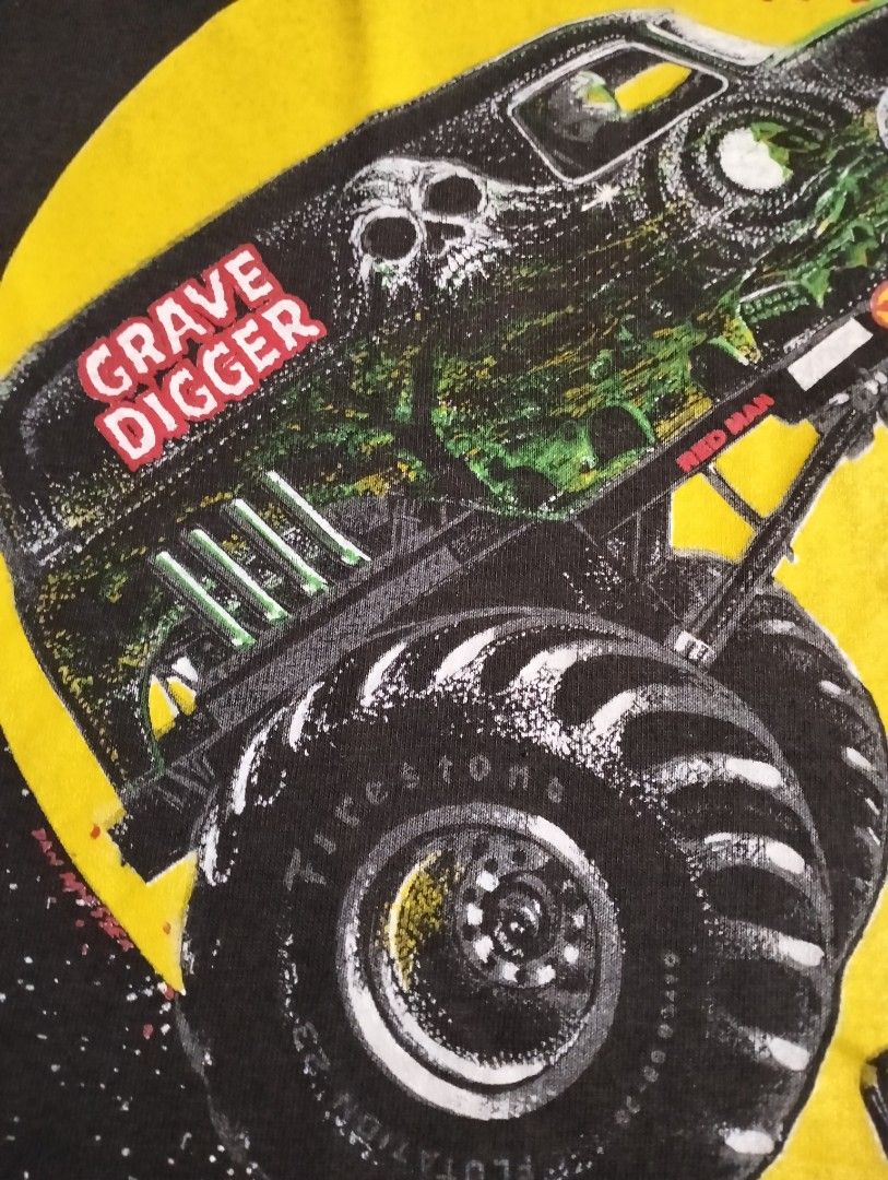 Vintage Grave Digger 90s Tshirt Nascar Monster Truck Rally Art Toyota ...