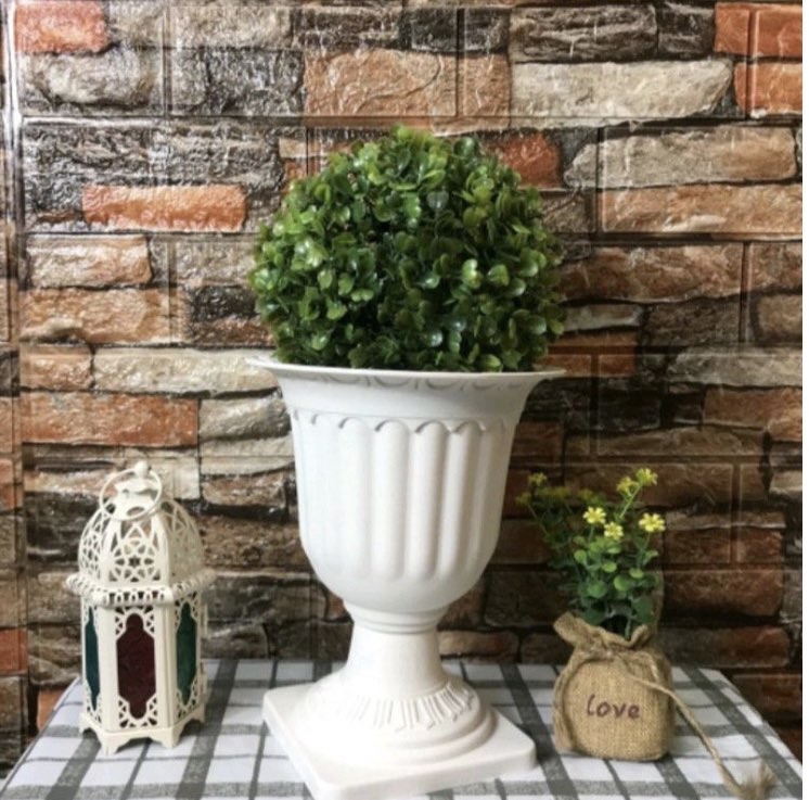 White Plastic Roman Pots Decorative Flower Planter Vase Perfect For ...