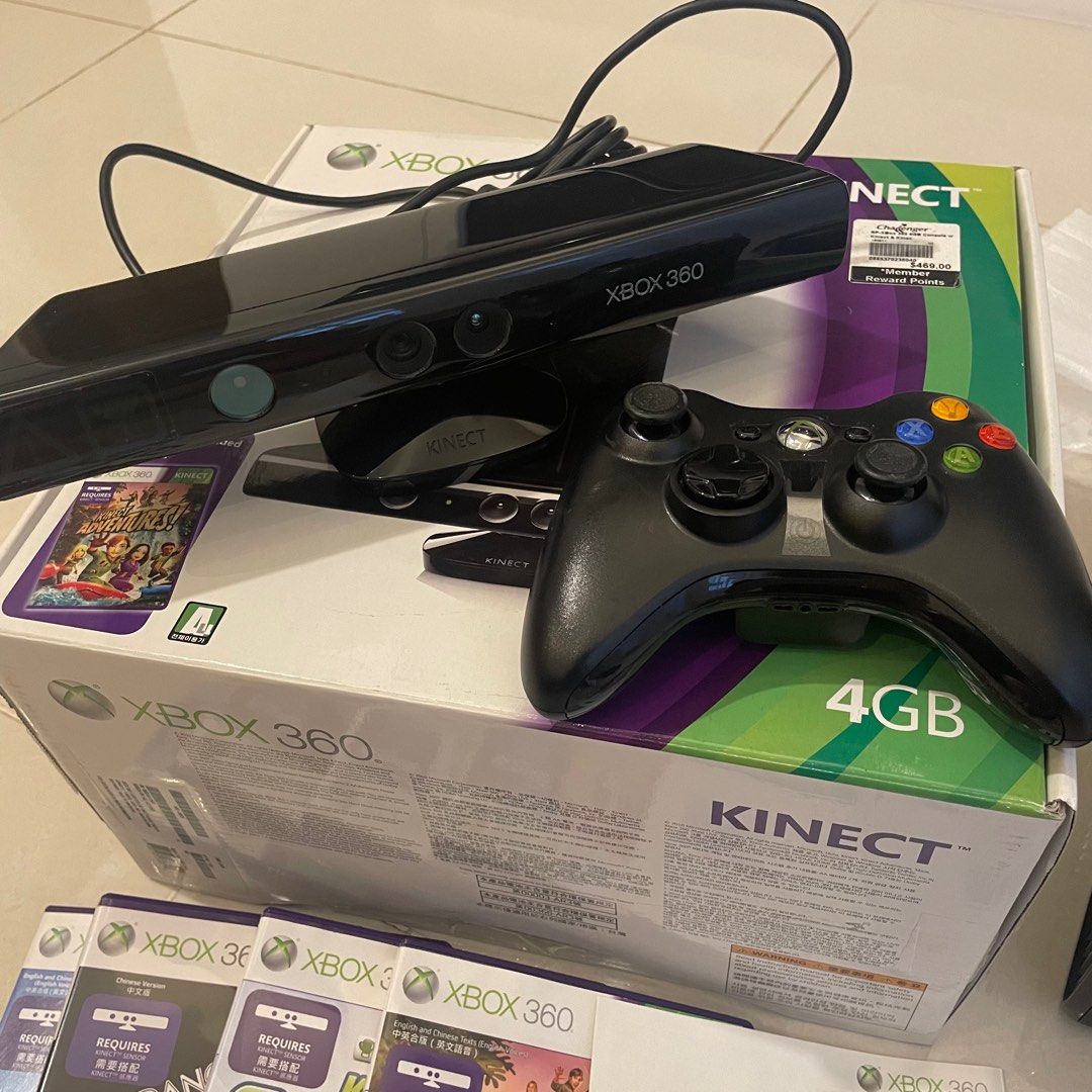 Xbox 360 4GB Console with Kinect and wireless controller , Video Gaming ...