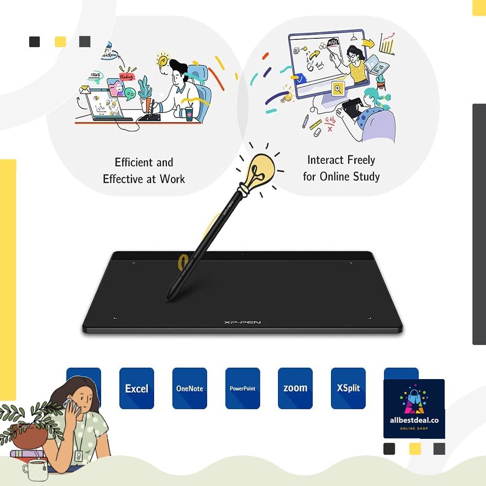 XP-PEN Deco Fun L 10x6 Inches Drawing Tablet Digital Art Tablet with ...