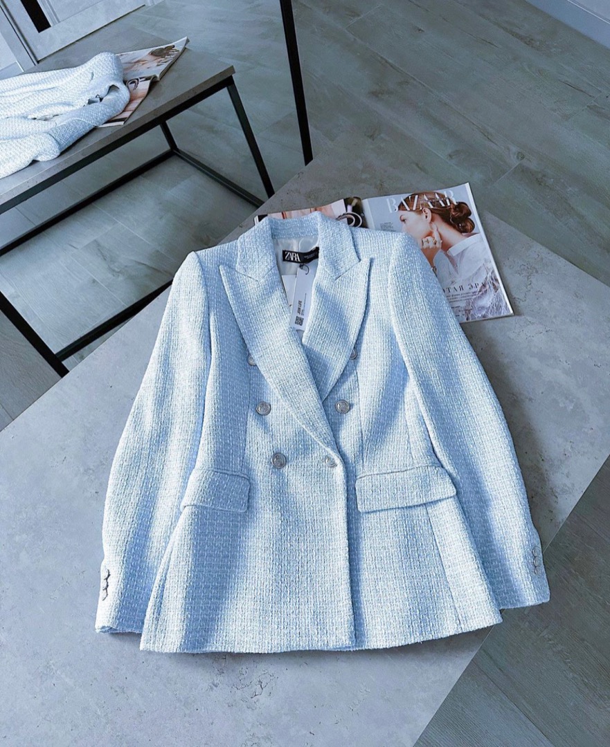 Zara textured blazer, Women's Fashion, Coats, Jackets and Outerwear on ...