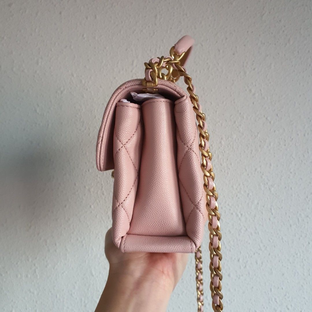 ⬇️RTP Rare Caviar Sakura Pink 23S Chanel Carry Me Mini 19cm with Top ...