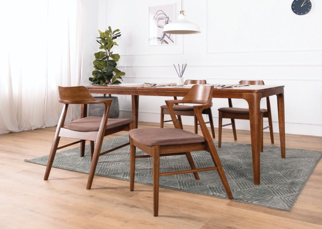 [2 Units/Set] Dining Chair, Kerusi Makan Kayu Getah - Full Solid ...