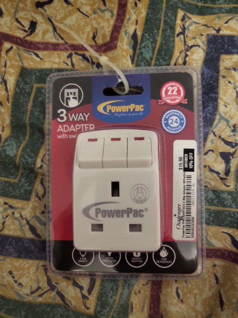 3 Way adapter with Switch, TV & Home Appliances, Electrical, Adaptors ...