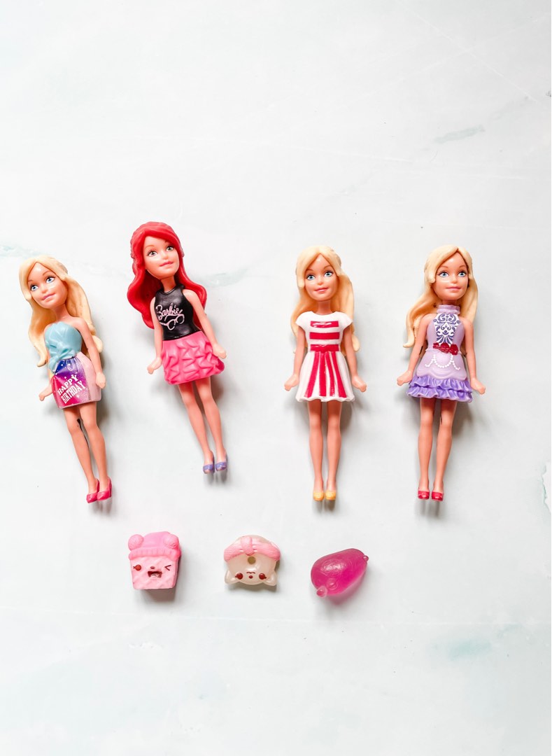 4-piece Mini Barbie Dolls with 3 free Num Noms on Carousell
