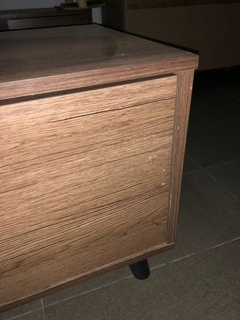 6ft tv console walnut - defect unit, Furniture & Home Living, Furniture ...