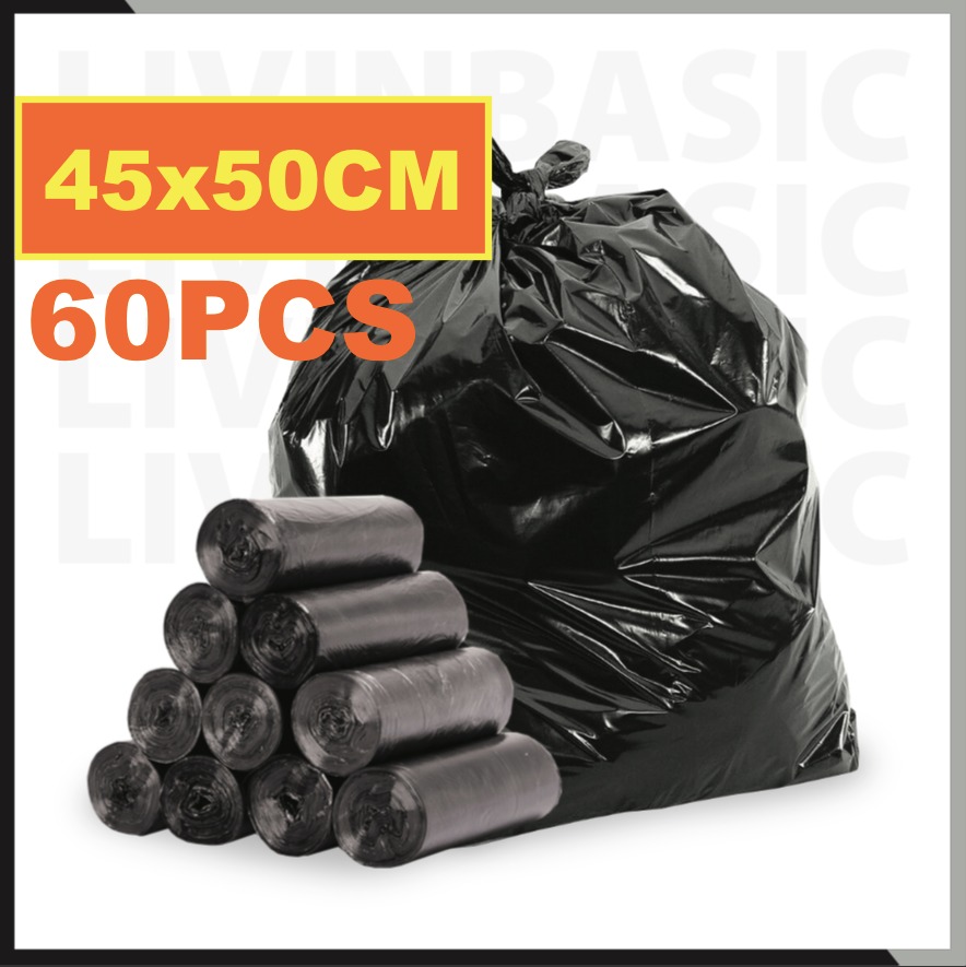 60 Pcs Trash Bags 】45*50cm ★ 15L Large Capacity ★ Extra Strong ...