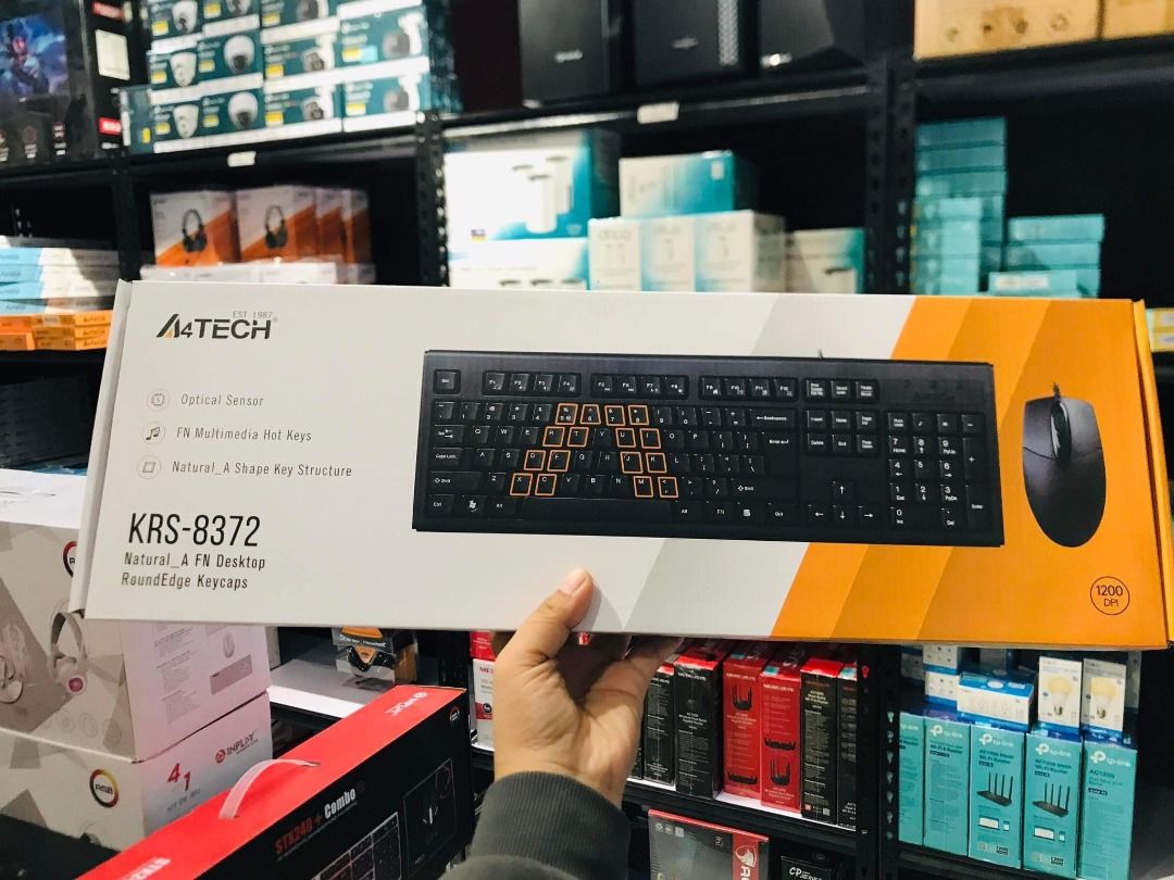A4Tech KRS-8372 Combo Keyboard and Mouse USB (Black) on Carousell