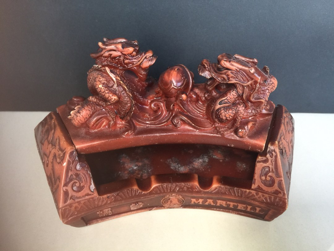 Antique Martell Cognac Dragon Stone Like Ashtry, Hobbies & Toys ...