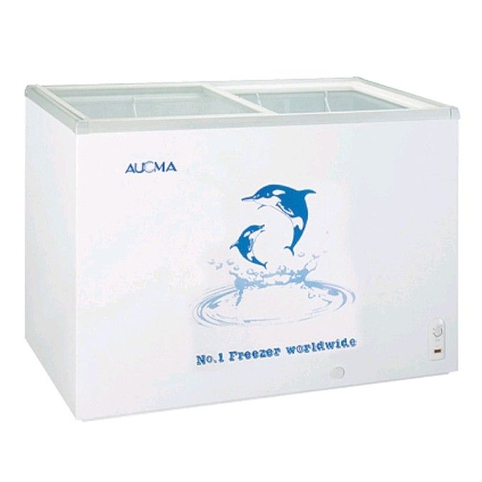AUCMA 412 Litres Sliding Glass Door Showcase Chest Freezer SD-412T, TV ...
