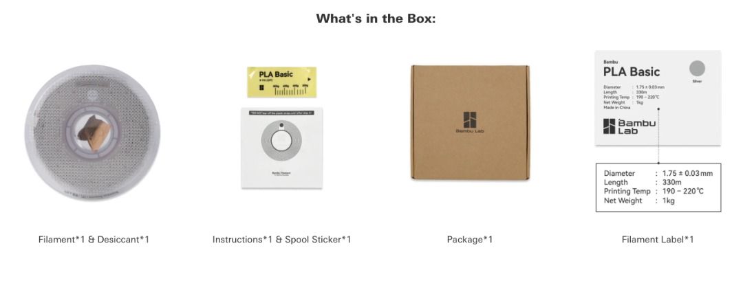 Bambu Lab PLA Basic RFID Filament with Spool Bambulab, Computers & Tech ...