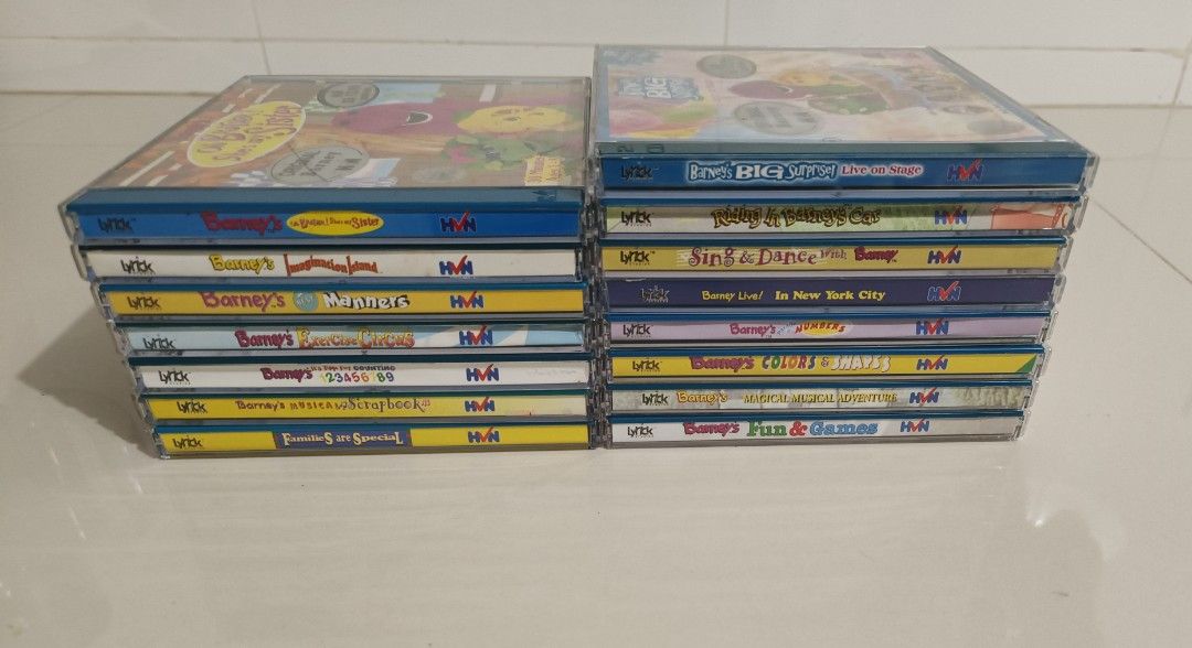 Barney the dinosaur vcds set of 15, Hobbies & Toys, Music & Media, CDs & DVDs on Carousell