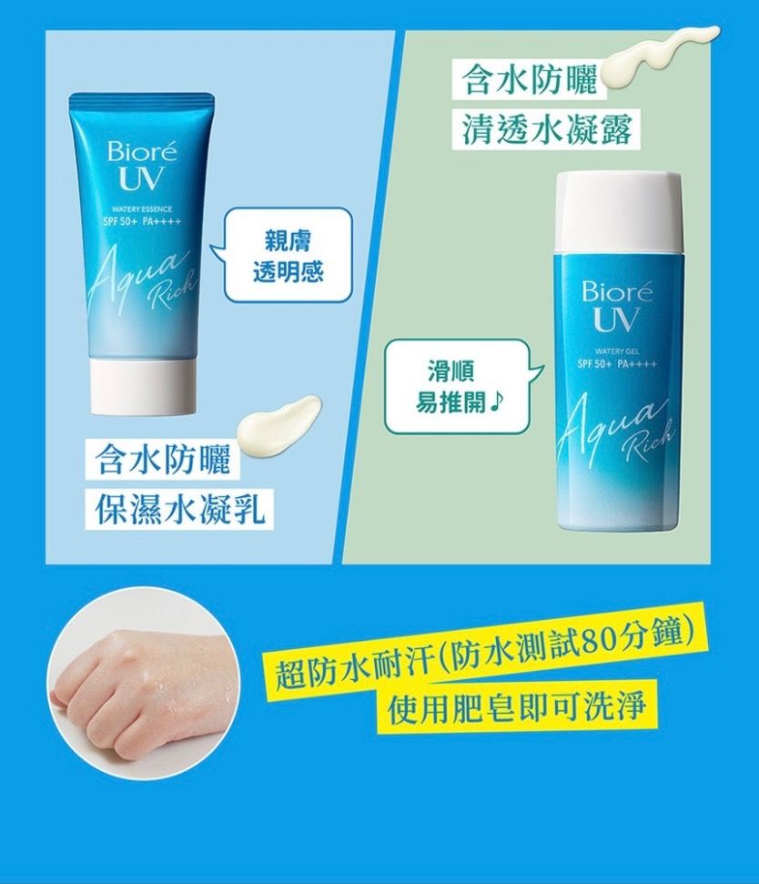 Bioré Japan Aqua Rich Watery Essence Sunblock Sunscreen Blue Spf50+ Pa ...