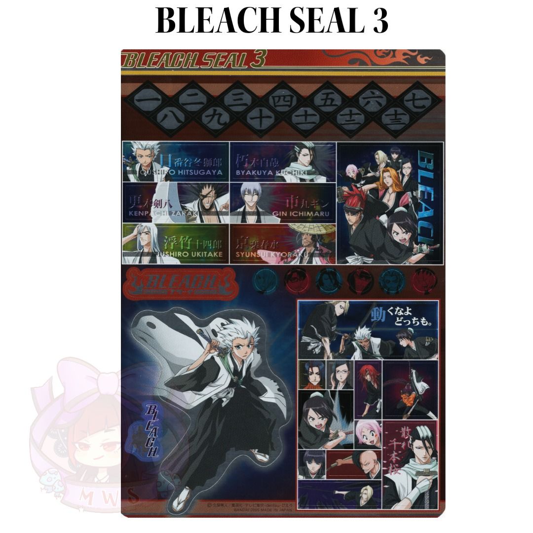 Bleach Seal Card Division Official Bandai Flash Sticker Set on Carousell