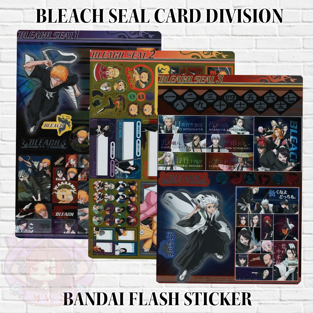 Bleach Seal Card Division Official Bandai Flash Sticker Set on Carousell