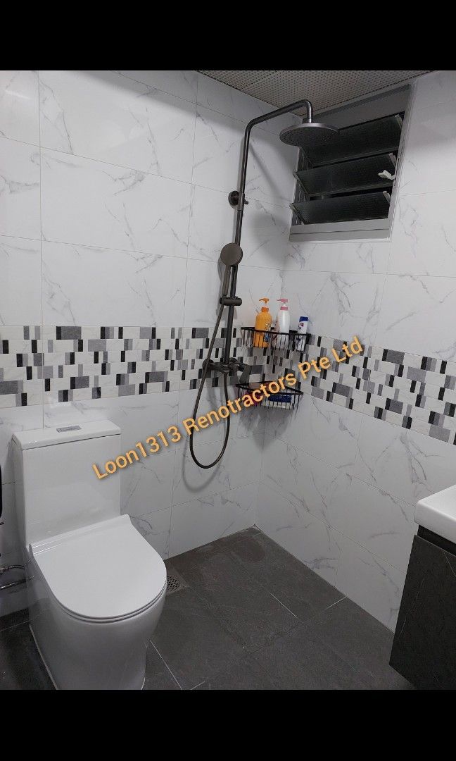 Bto Toilet Overlay Tiles Works + Door + Plumbing Works Completed ...
