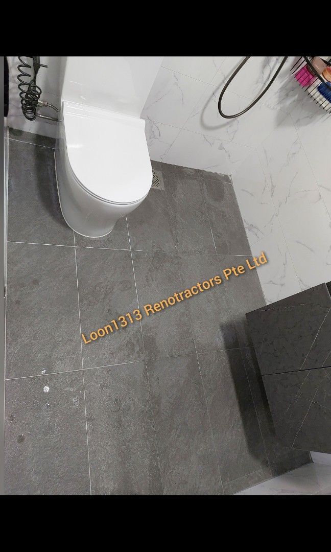 Bto Toilet Overlay Tiles Works + Door + Plumbing Works Completed ...