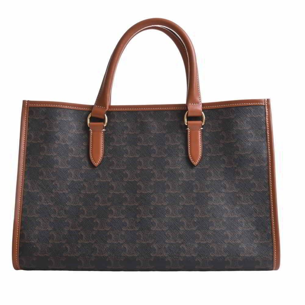 Celine 賽琳 Triomphe 迷你橫蓋托特包 棕色 PVC, 女裝, 手袋及銀包, 手拿包 - Carousell