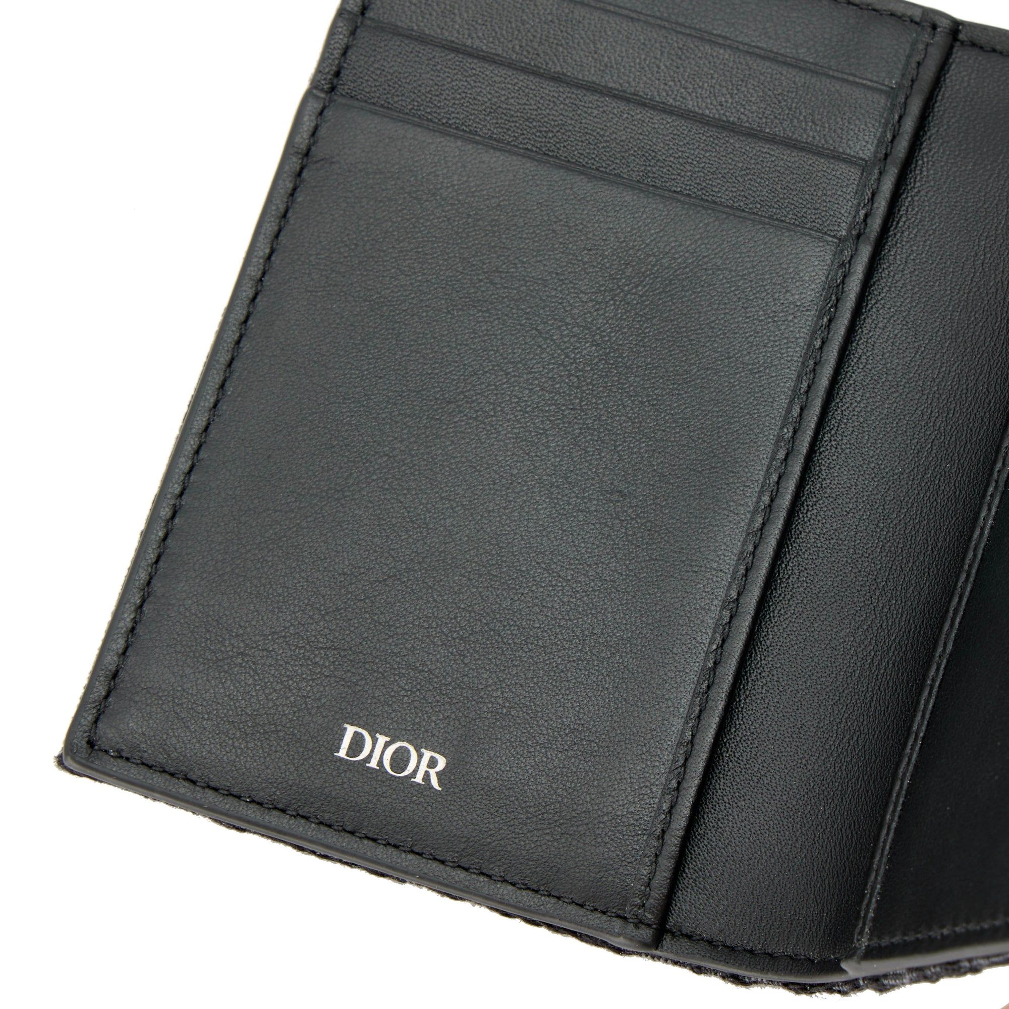 Christian Dior Oblique Bi-Fold Card Holder in Jacquard, Ruthenium ...