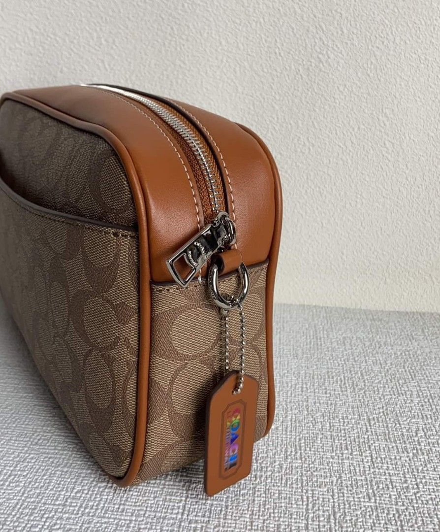 Coach Jamie Camera Bag In Signature Canvas With Patches, Women's ...